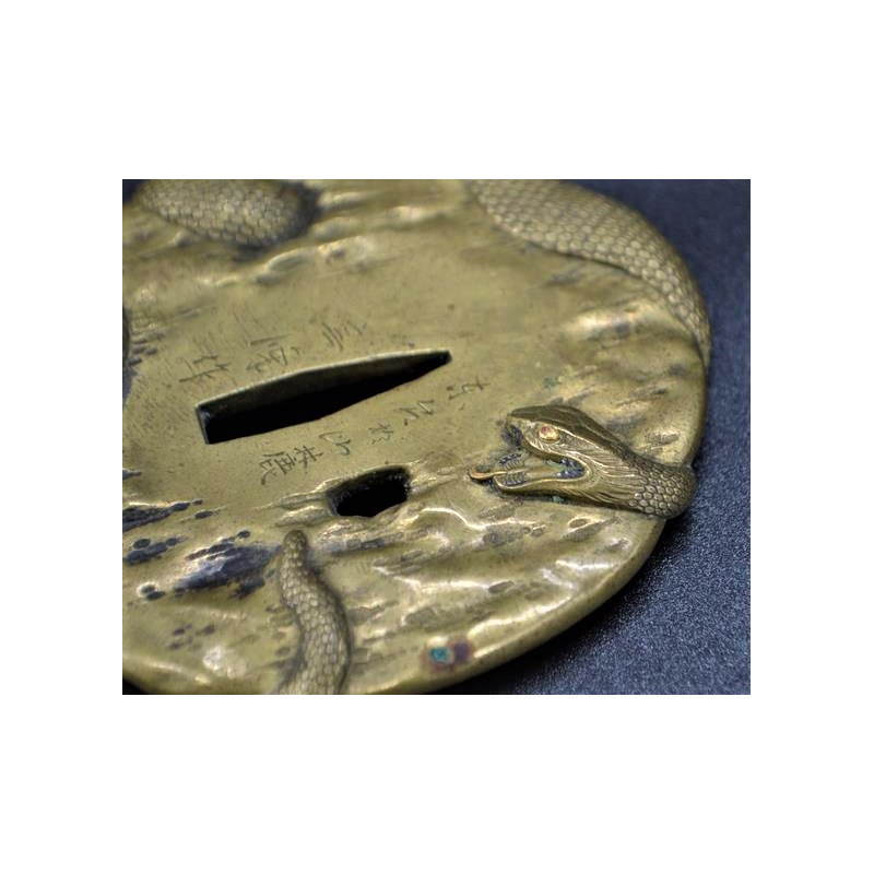 SUKASHI TSUBA OTAFUKU-GATA en SENTOKU représentant un SERPENT - JA...